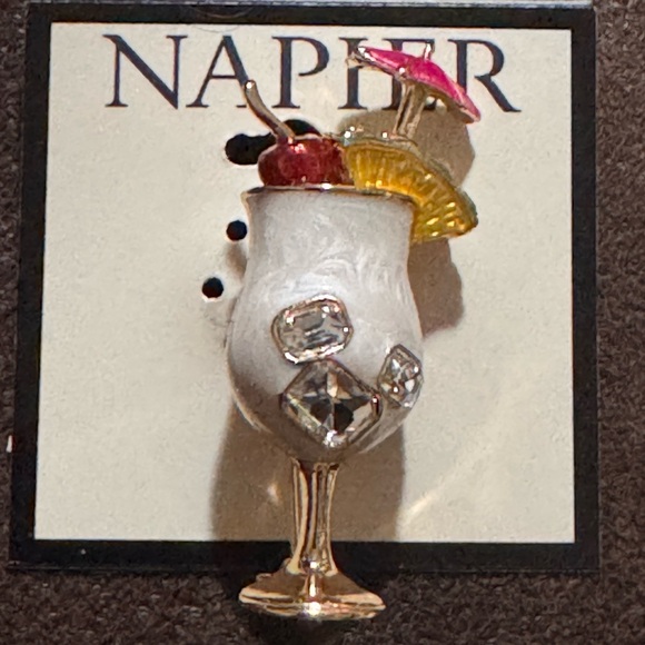 Napier | Accents | Napier Cocktail Glass Pina Colada Brooch With ...